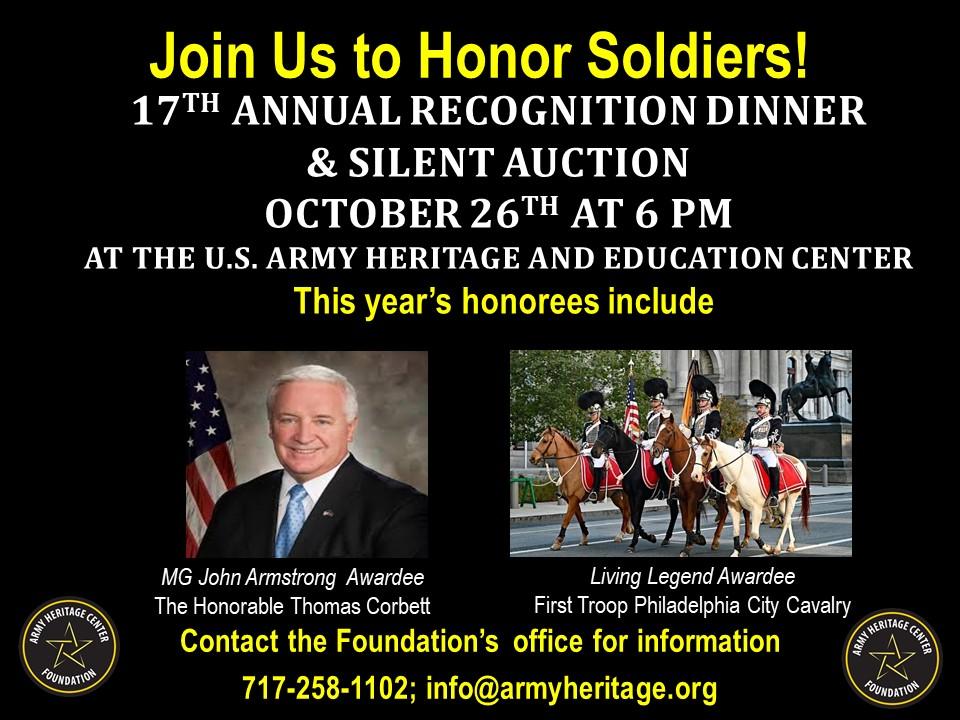 17th Annual Membership and Recognition Dinner and Silent Auction - Army ...
